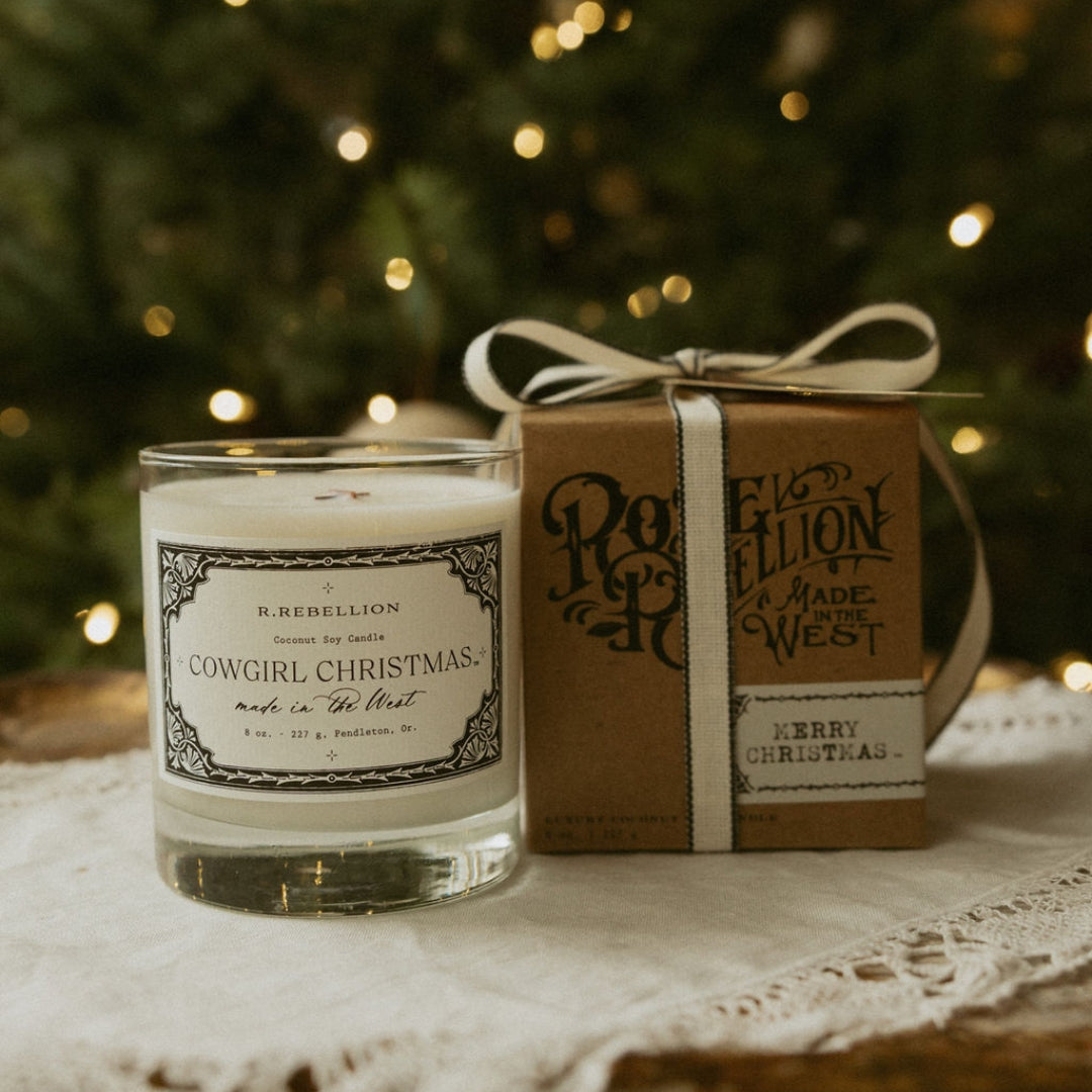 Cowgirl Christmas Candle 8 oz. | R. Rebellion Wholesale